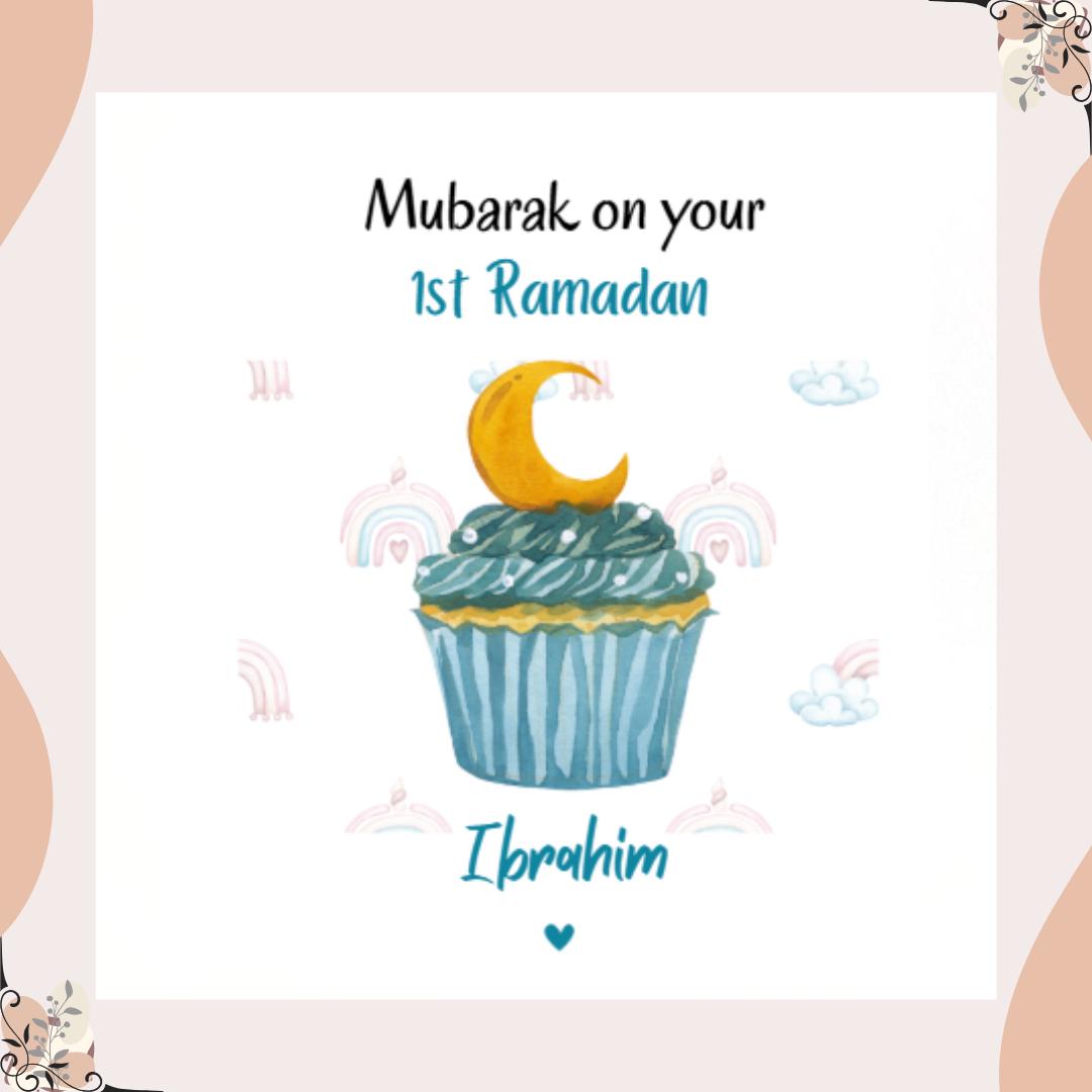 Mubarak on Your 1st Ramadan, First Ramadan Card for Nephew, Any Name ...