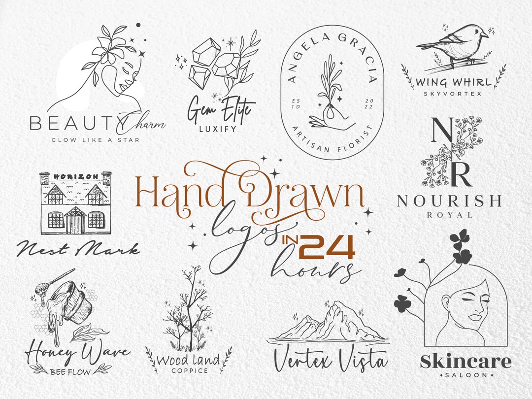 Custom Hand Drawn Logo, Logo Design, Custom Logo Design, Unique Logo ...