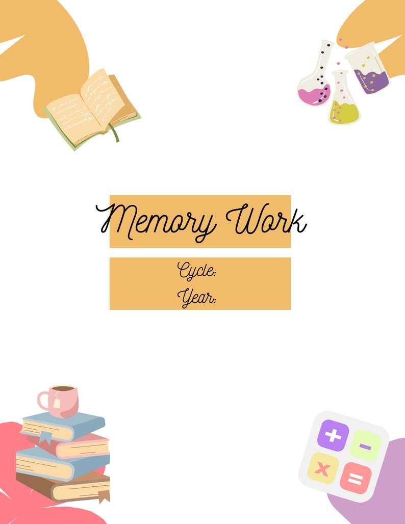 Printable Memory Work Organizers, for Classical Home-education. Blank ...