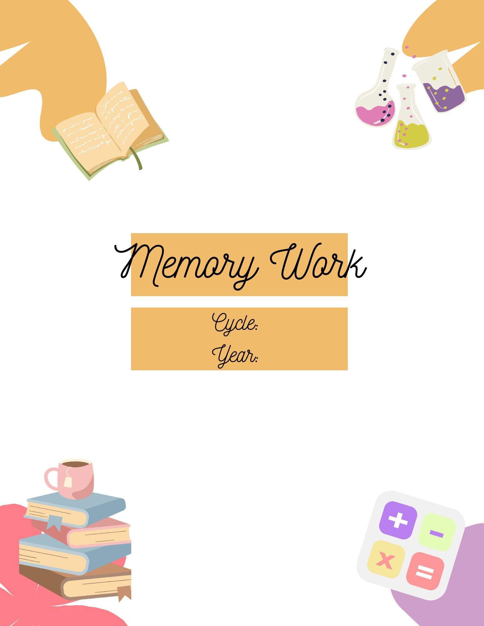 Printable Memory Work Organizers, for Classical Home-education. Blank ...