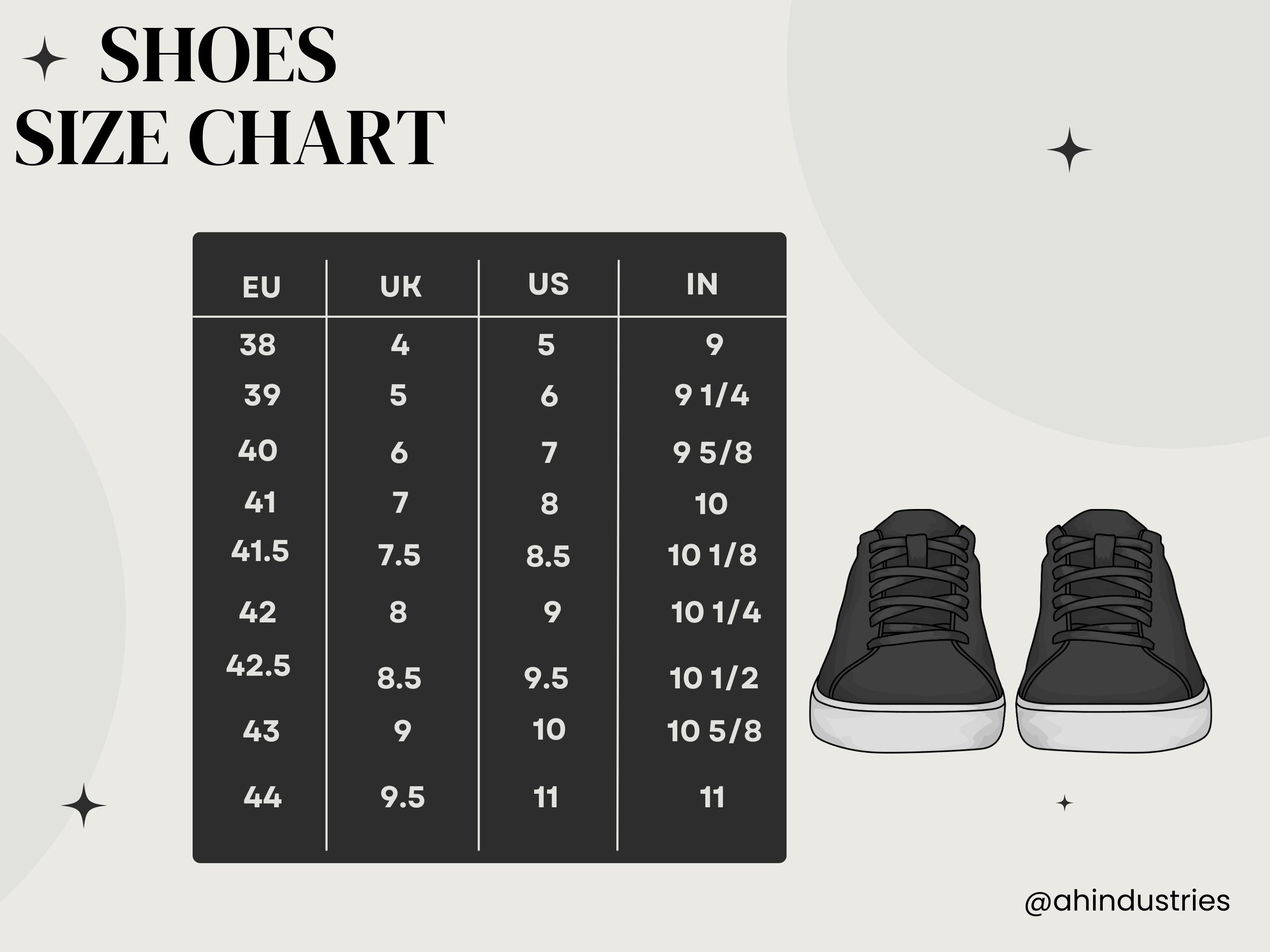 Ultimate Shoe Size Chart | Printable and Digital Shoe Sizing Guide for ...