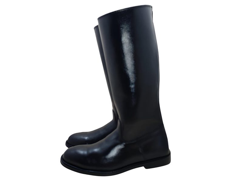 Elegant Knee-high Premium Leather Boots | Men's Black Horse Riding ...