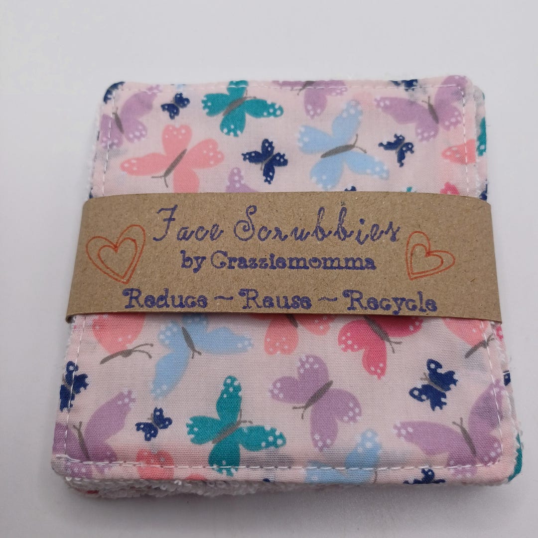 Make up Removal Handmade Reusable Fabric Face Wipes Face Scrubbies 100% ...