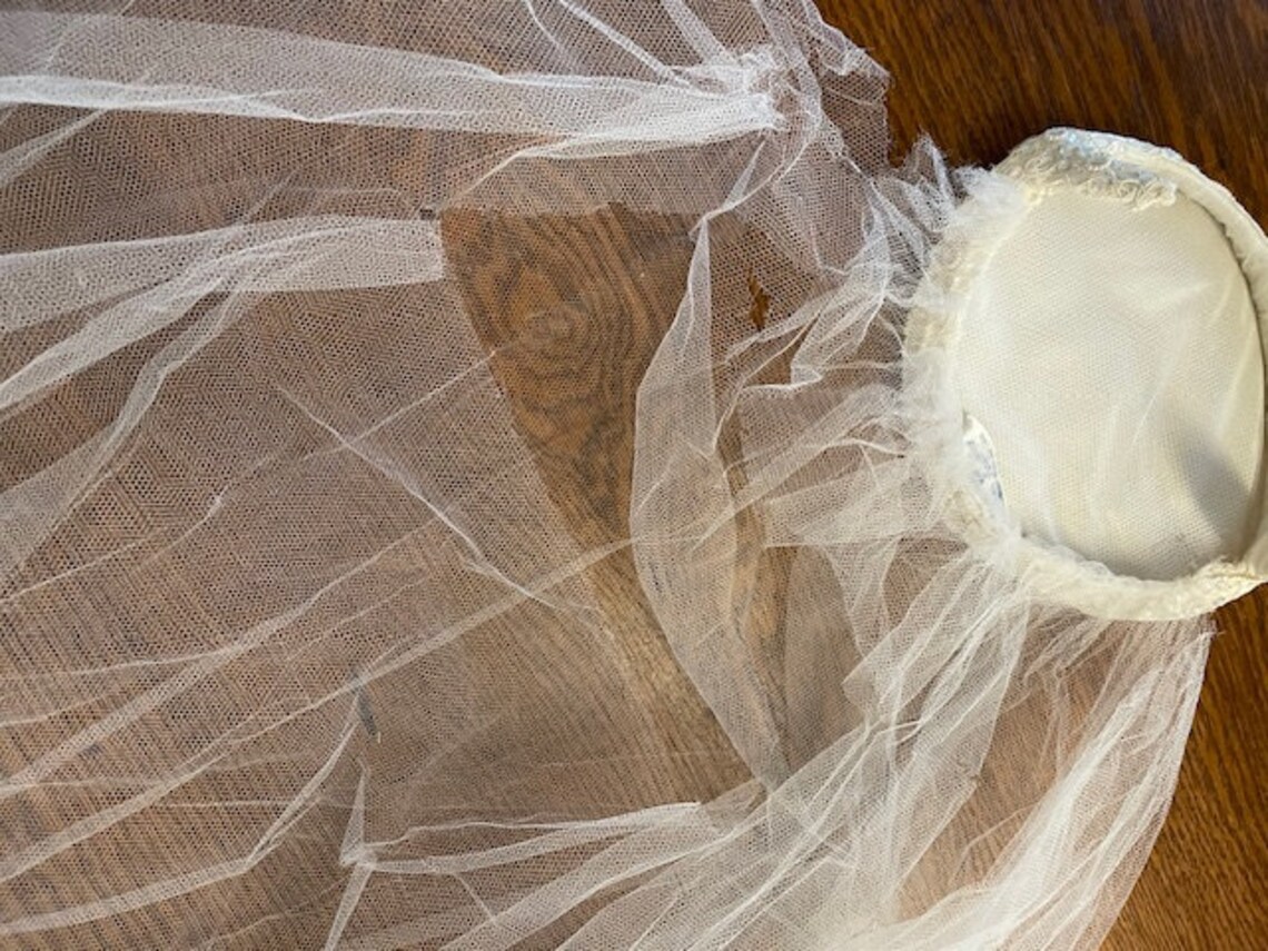 Vintage 1950s Ivory Wedding Half Hat Cap Headpiece Veil - Etsy