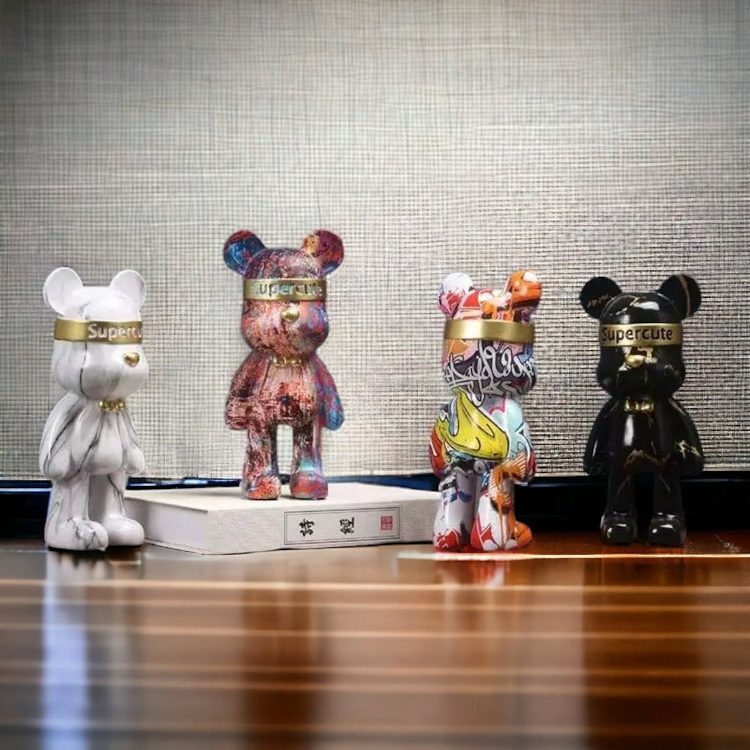 Graffiti Bear Sculpture Figurine Statue the Perfect Gift Abstract ...