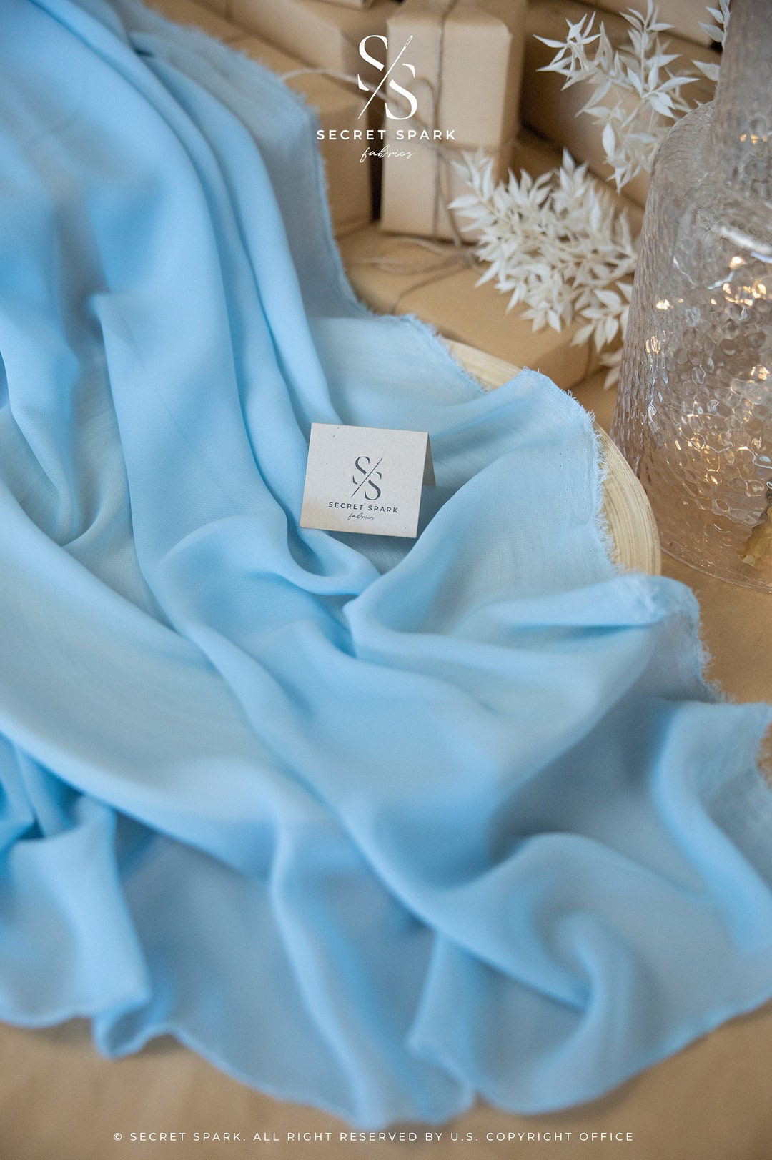 Soft Blue Soft Chiffon, Matte Quality Chiffon by the Yard, High Quality ...