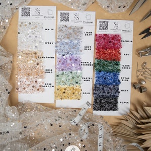 Starlight - Ivory Wedding Crystal Clear Heavy Sequins Beads Pearl ...