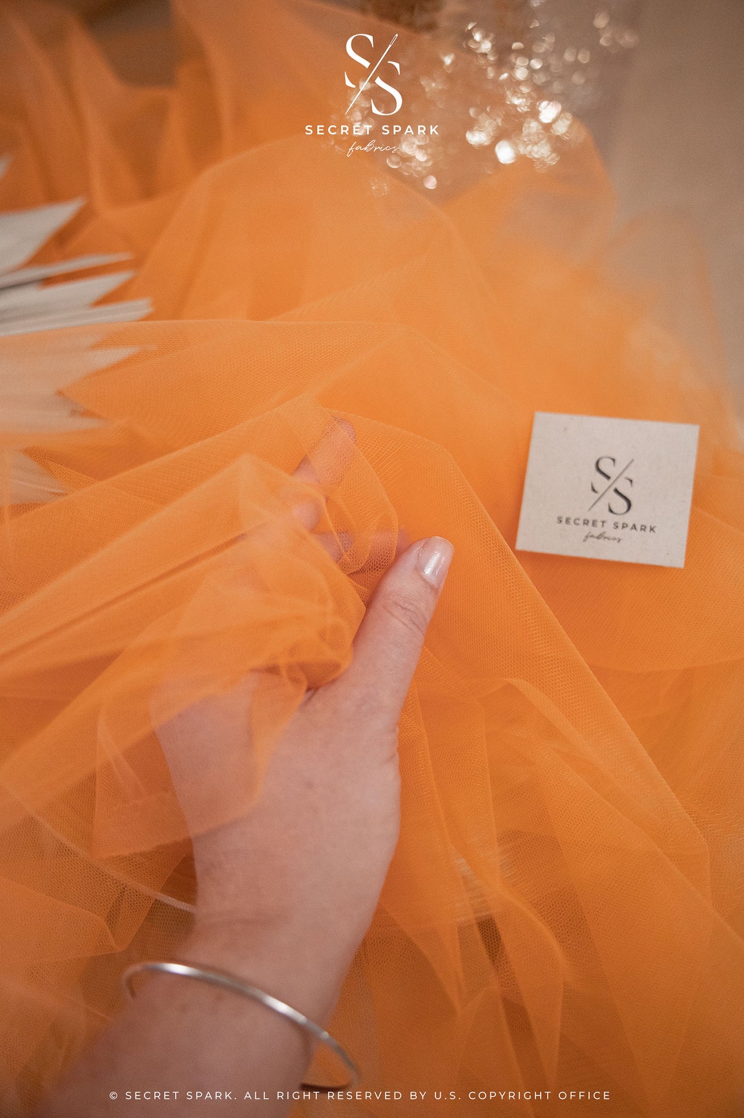 Orange Soft and Matte Nylon Tulle Fabric by the Yard, Bulk Soft Tulle ...
