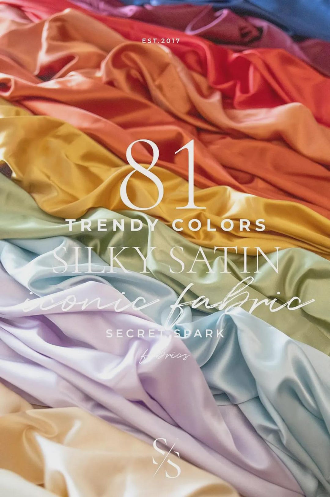 81 Colors Soft Silky Satin Fabric by the Yard With Stretch for Wedding ...