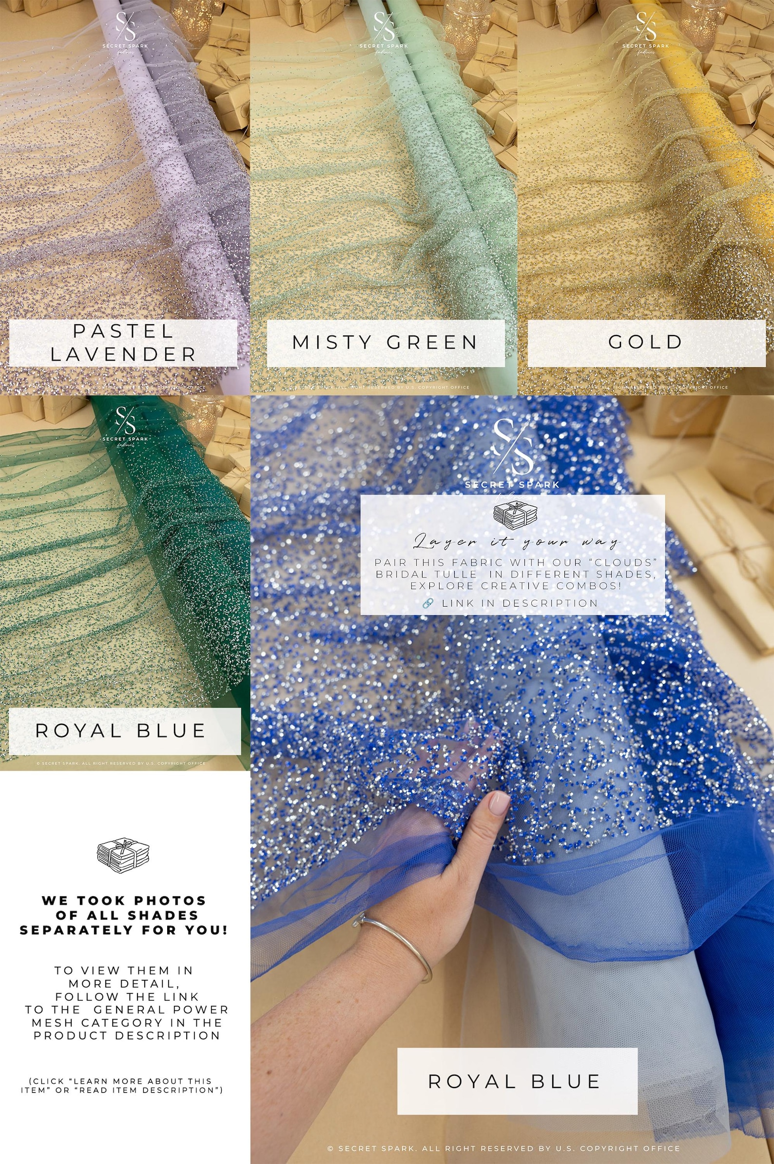 Gradient Sparkle Tulle With Rhinestones, Ombre Effect Crystal Mesh for ...