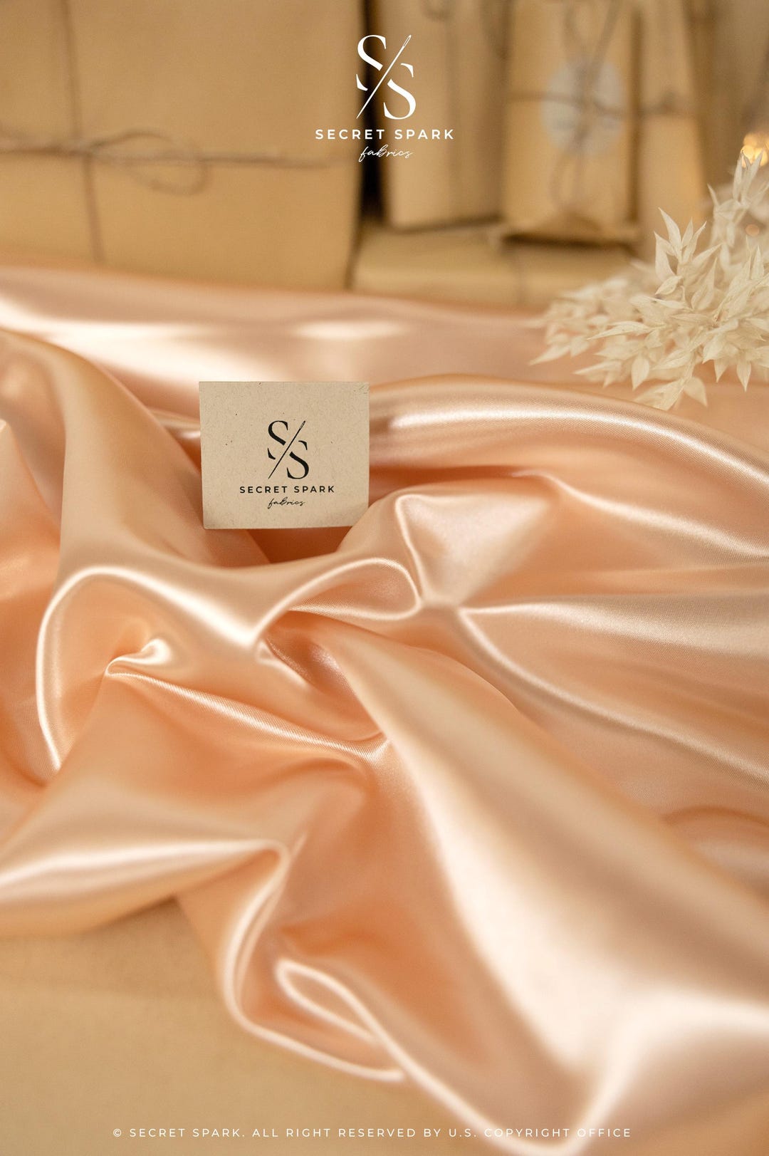 Soft Peach Satin Fabric, Luxurious Non-stretch Shiny Satin With Matte ...