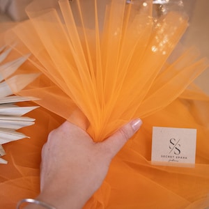 Orange Soft and Matte Nylon Tulle Fabric by the Yard, Bulk Soft Tulle ...