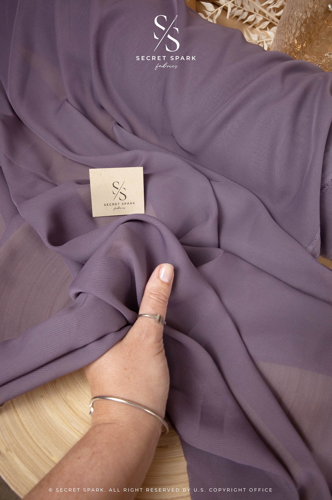 Amethyst Soft Chiffon, Dusty Purple Matte Chiffon by the Yard, Quality ...