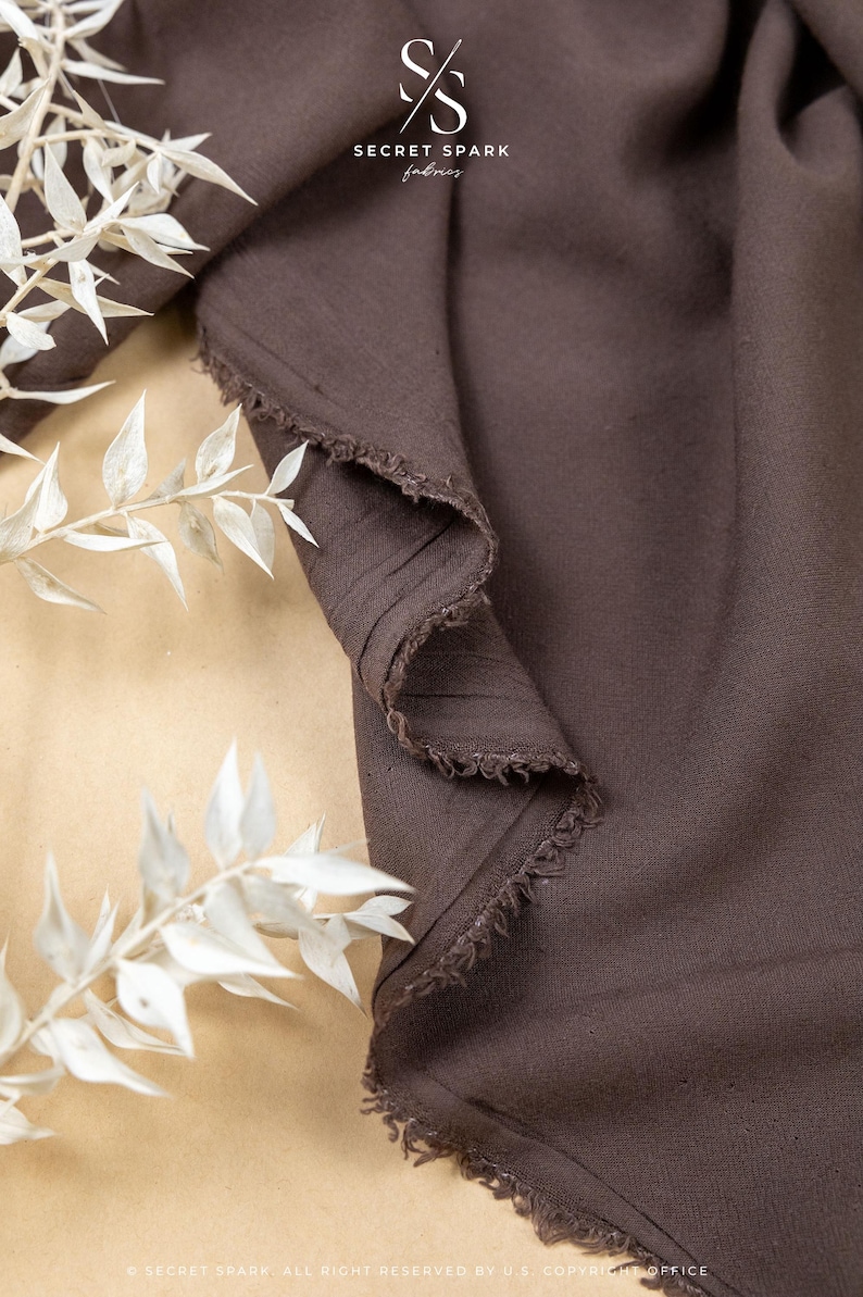 140 GSM Washed Linen Rayon Blend Fabric by the Yard, 25 Linen 75 Rayon ...