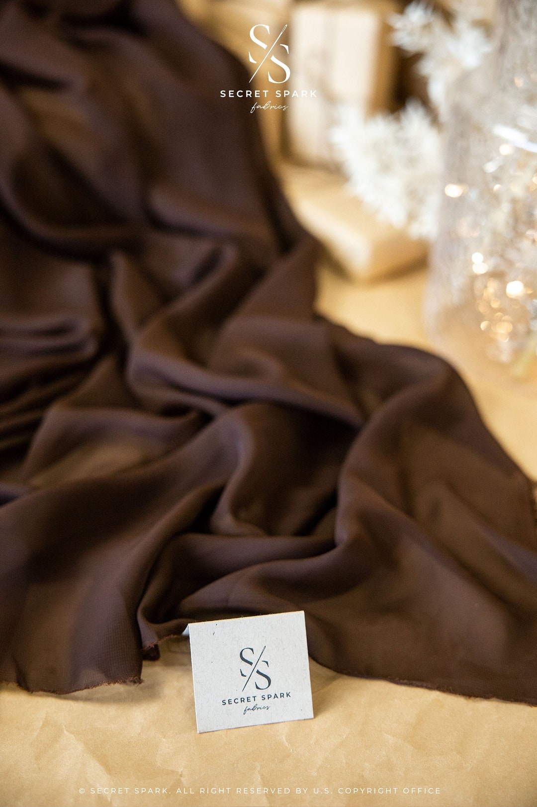 Chocolate Brown Soft & Matte Premium Chiffon for Dresses by the Yard ...