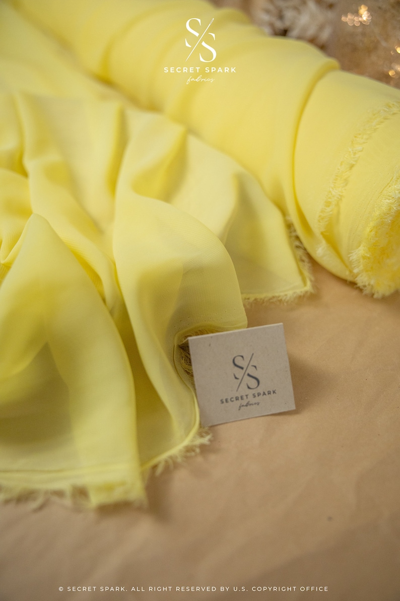 Soft Yellow Chiffon, Matte Quality Chiffon by the Yard, High Quality ...