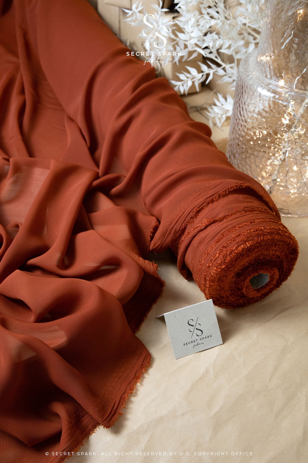 Brown Rust Soft & Matte Premium Trendy Chiffon for Dresses by the Yard ...