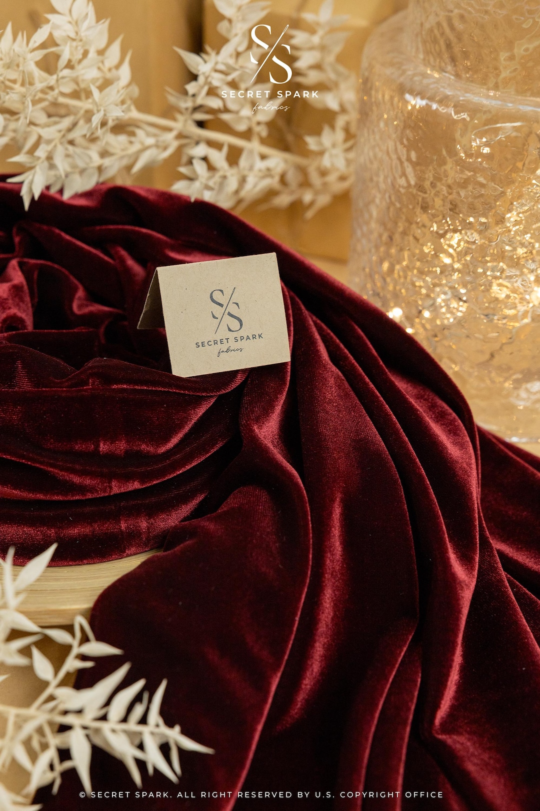 Wine Stretch Velvet Fabric by the Yard – Soft 4-way Velour With Deep ...