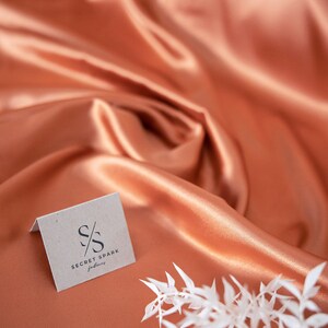 Copper Coin Soft Silky Satin Premium Charmeuse Fabric One Way Stretch ...
