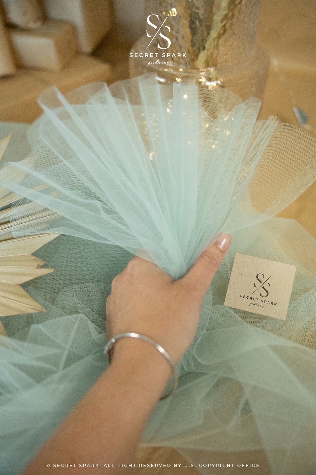 Spring Rain Tulle Airy Fabric by the Yard, Delicate and Matte Tulle Net ...