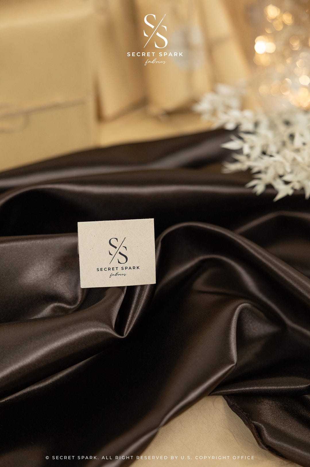 Chocolate Dense Stiff Satin Fabric, Rich Non-stretch Shiny Material for ...