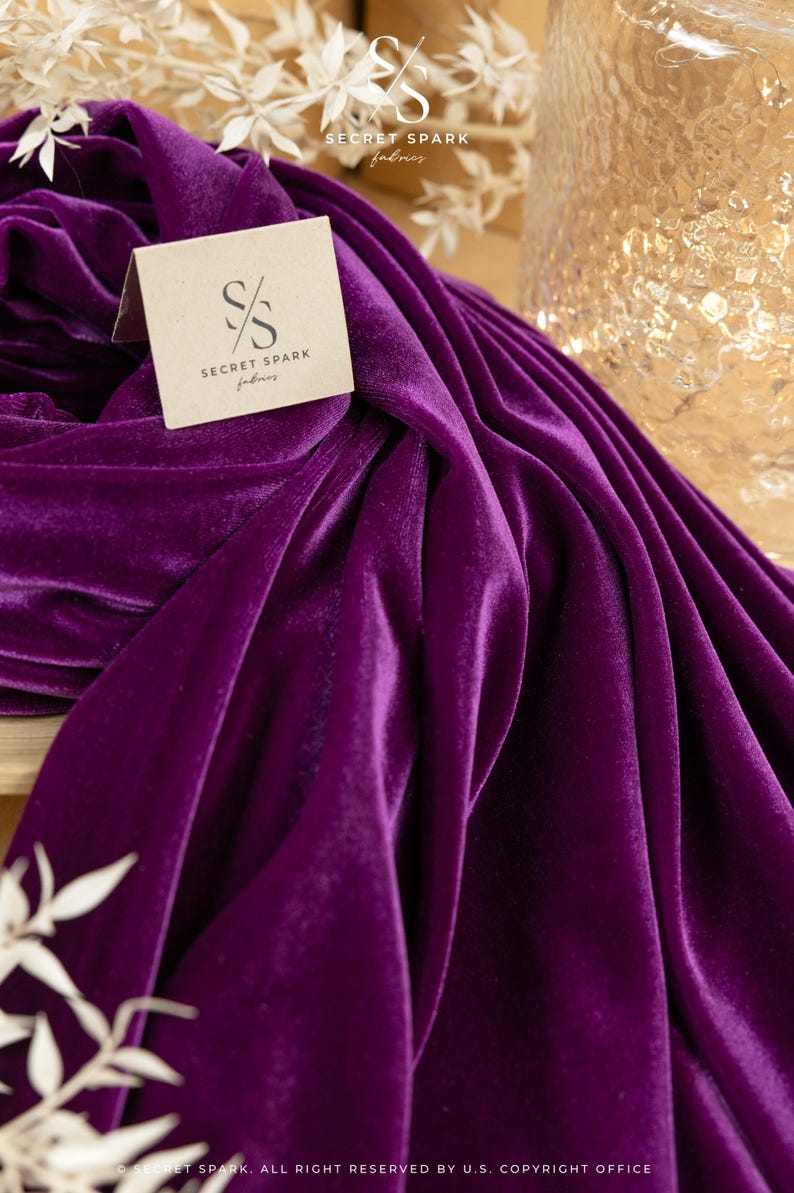Purple Magenta Stretch Velvet – Bold 4-way Velour With Smooth Texture ...