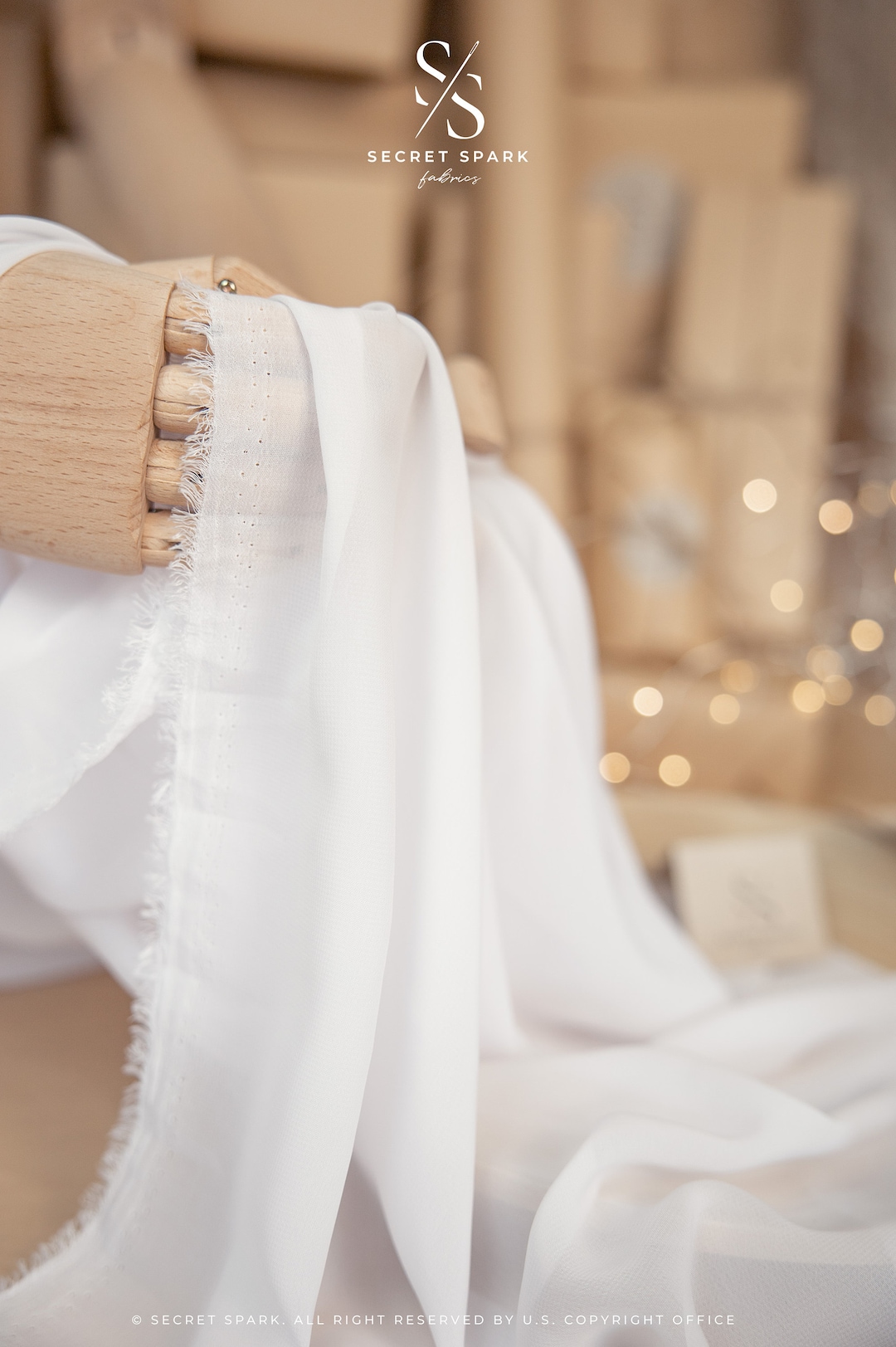 Off White Soft & Matte Premium Chiffon for Bridal by the Yard, Airy ...