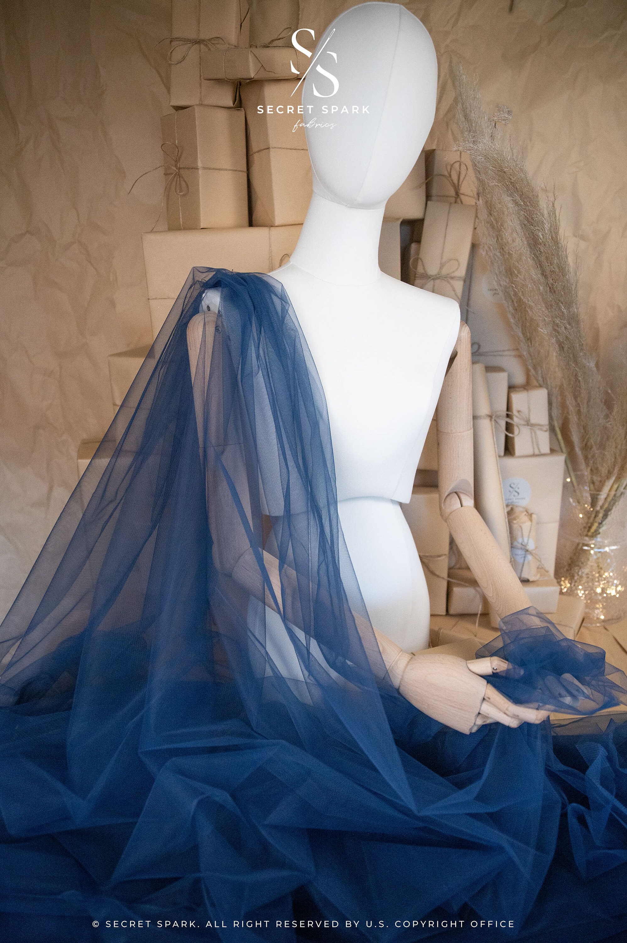 Navy Blue Soft and Matte Nylon Tulle Fabric by the Yard, Bulk Soft ...