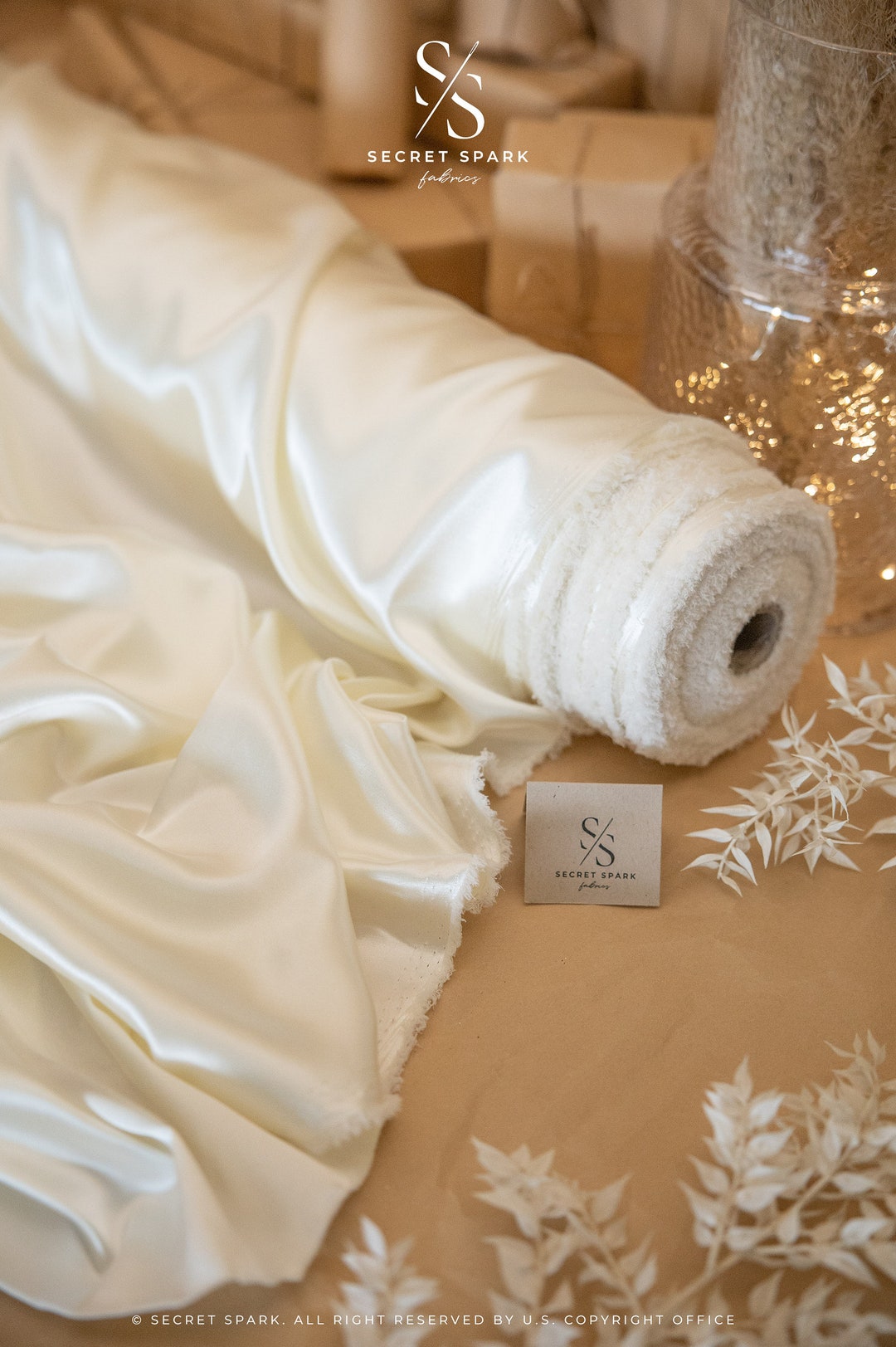 Ivory Soft Silky Satin Fabric Airy & Light Weight Fabric One Way ...