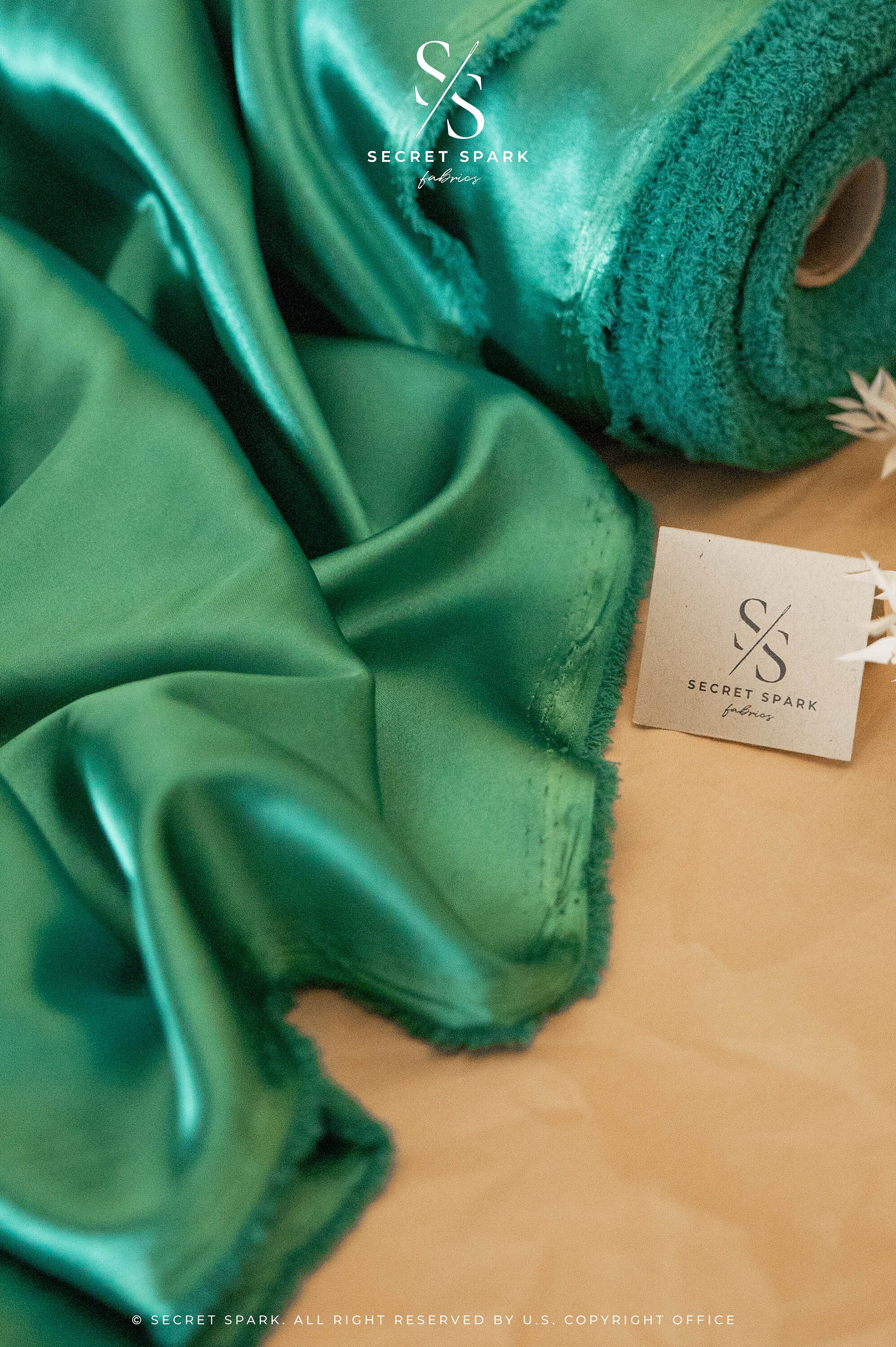 Deep Jade Silky Satin Airy & Light Weight Fabric, One Way Stretch Soft ...