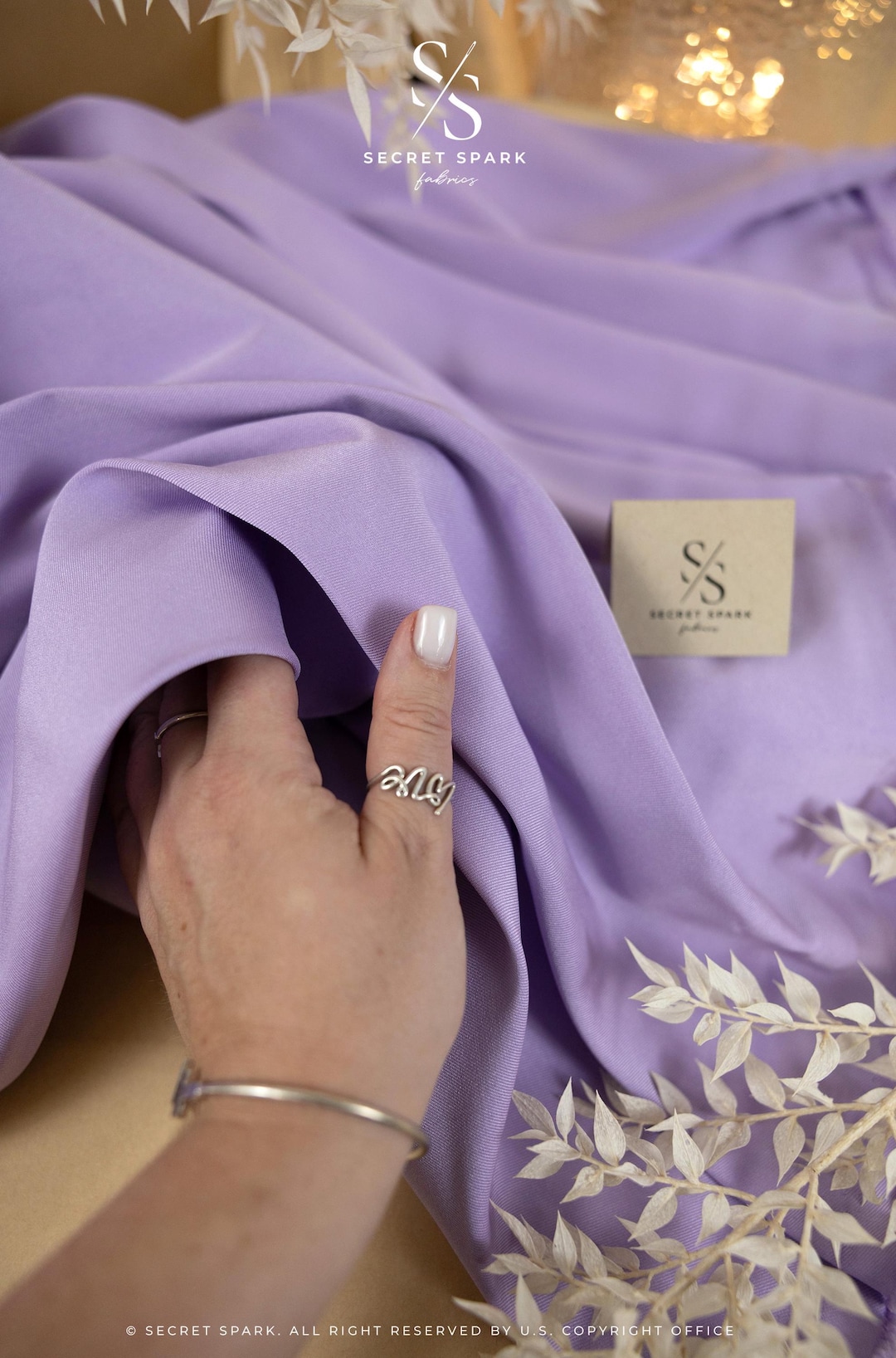 Lilac Mikado Satin Fabric by the Yard, Stretchable Matte Mikado ...