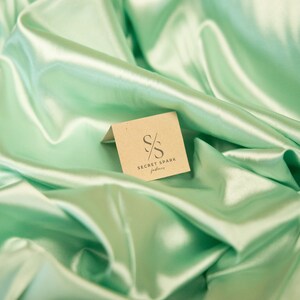 Mint Soft Silky Satin Hi Quality 1 Way Stretch Fabric for Pillows ...