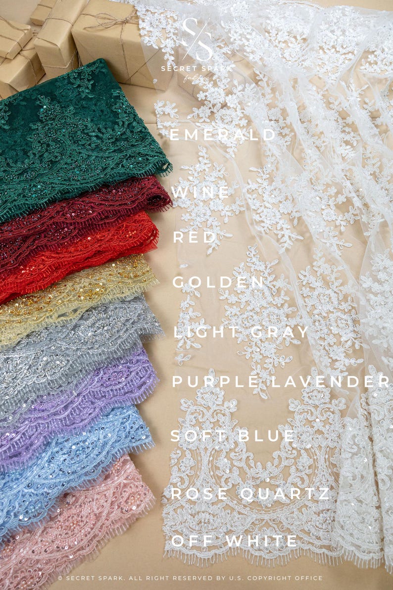 Gold Floral Lace With Scalloped Edges, Beaded Corded Flowers on Mesh ...