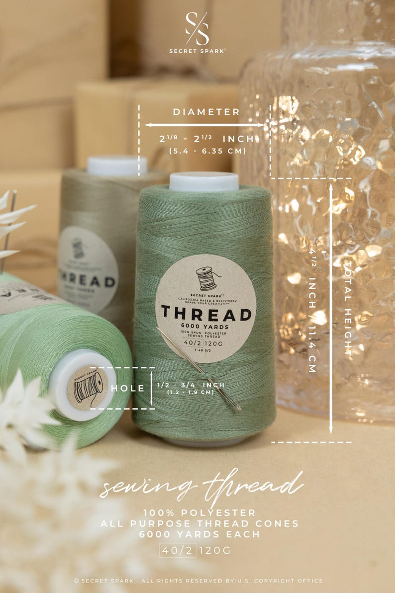Green Color All Purpose Sewing Thread, Silver Apparel Thread, Black ...