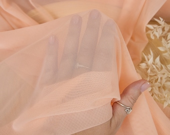 Stretch Sheer Mesh Fabric light Peach 4 Way Stretch/per Yard - Etsy