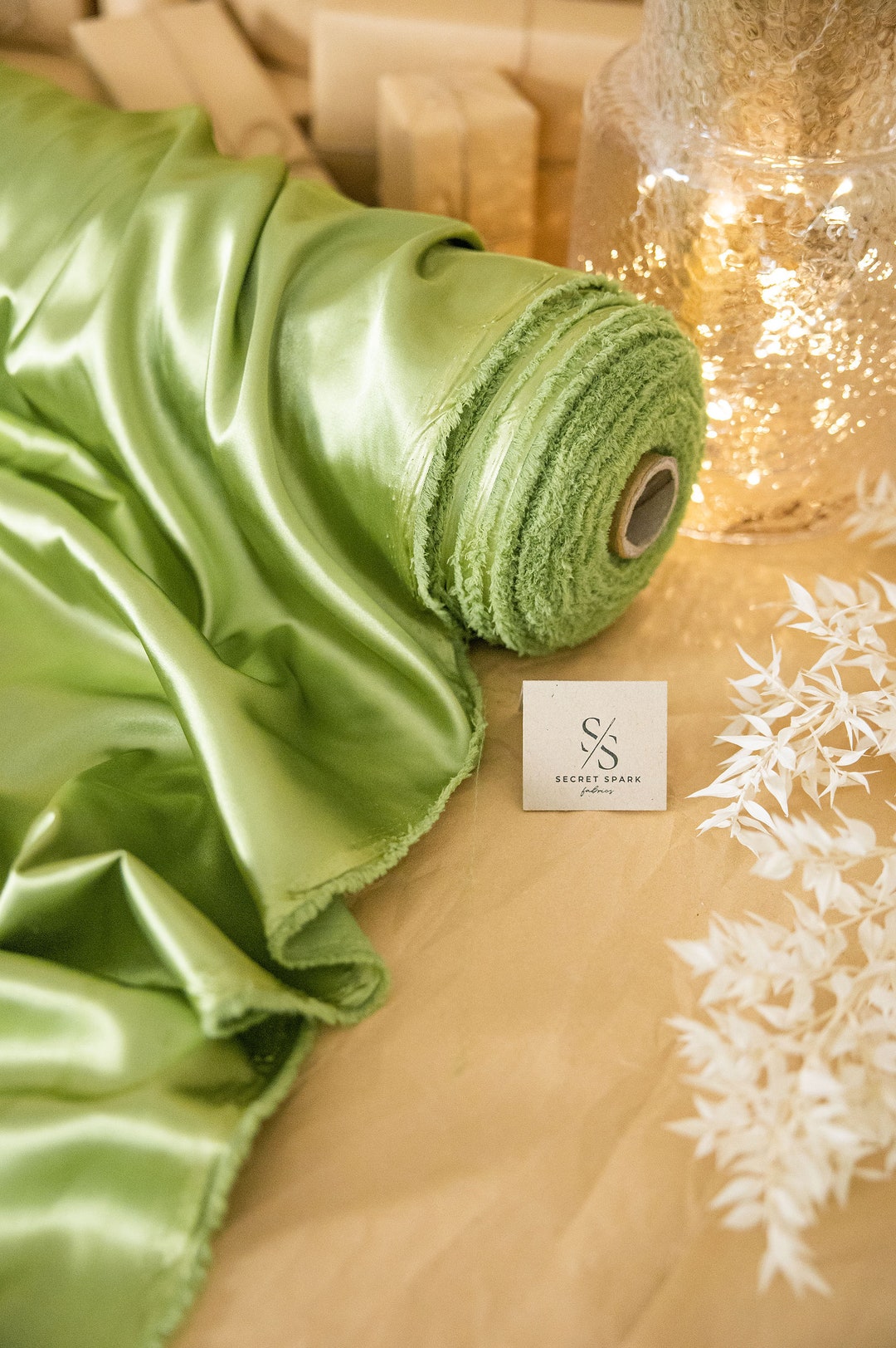 Moss Green Soft Silky Satin Charmeuse Fabric 1 Way Stretch, Perfect for ...
