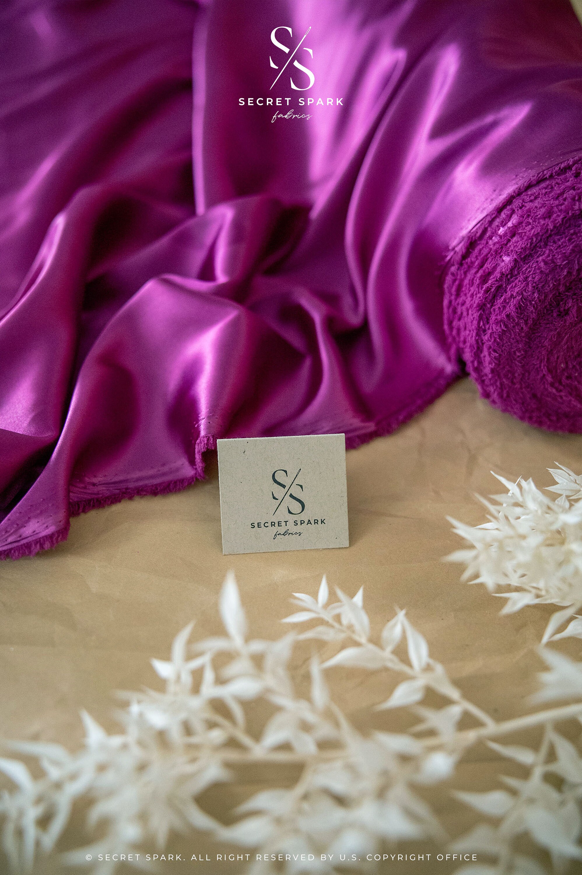 Dark Magenta Soft Silky Satin Fabric, Trendy One Way Stretch Satin ...
