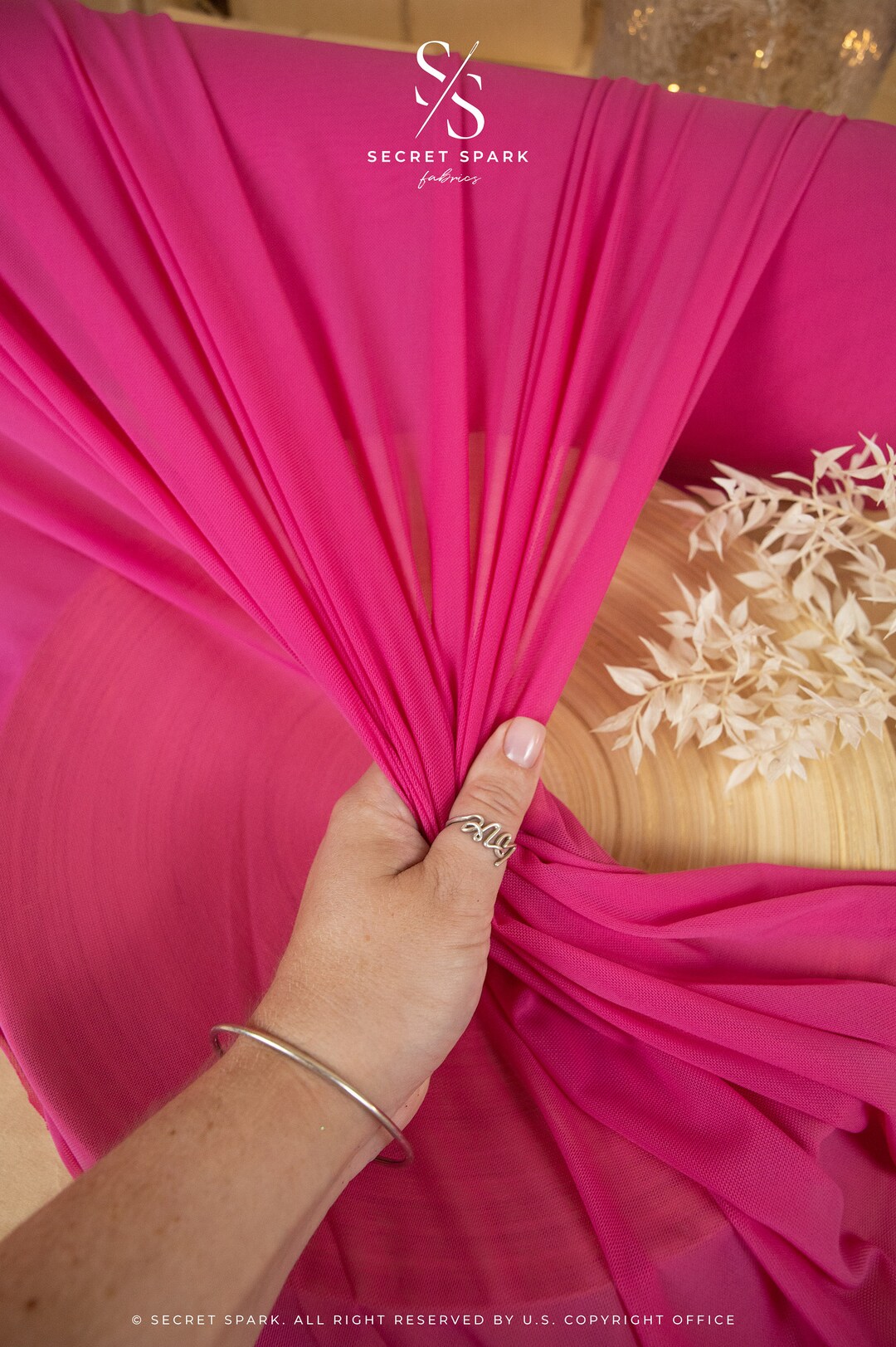 Hot Pink Mirage Power Mesh - High-quality, 4-way Stretch Mesh, Power ...