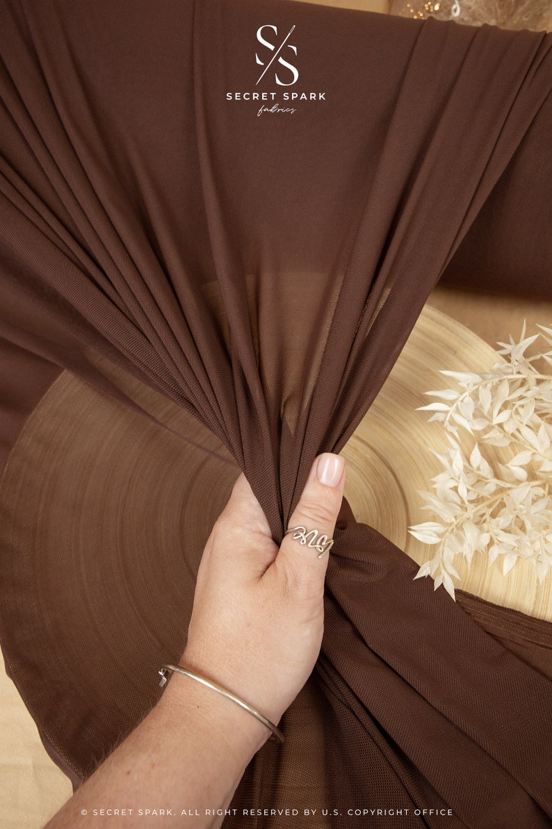 Chocolate Brown Mirage Power Mesh - High-quality, 4-way Stretch Mesh ...