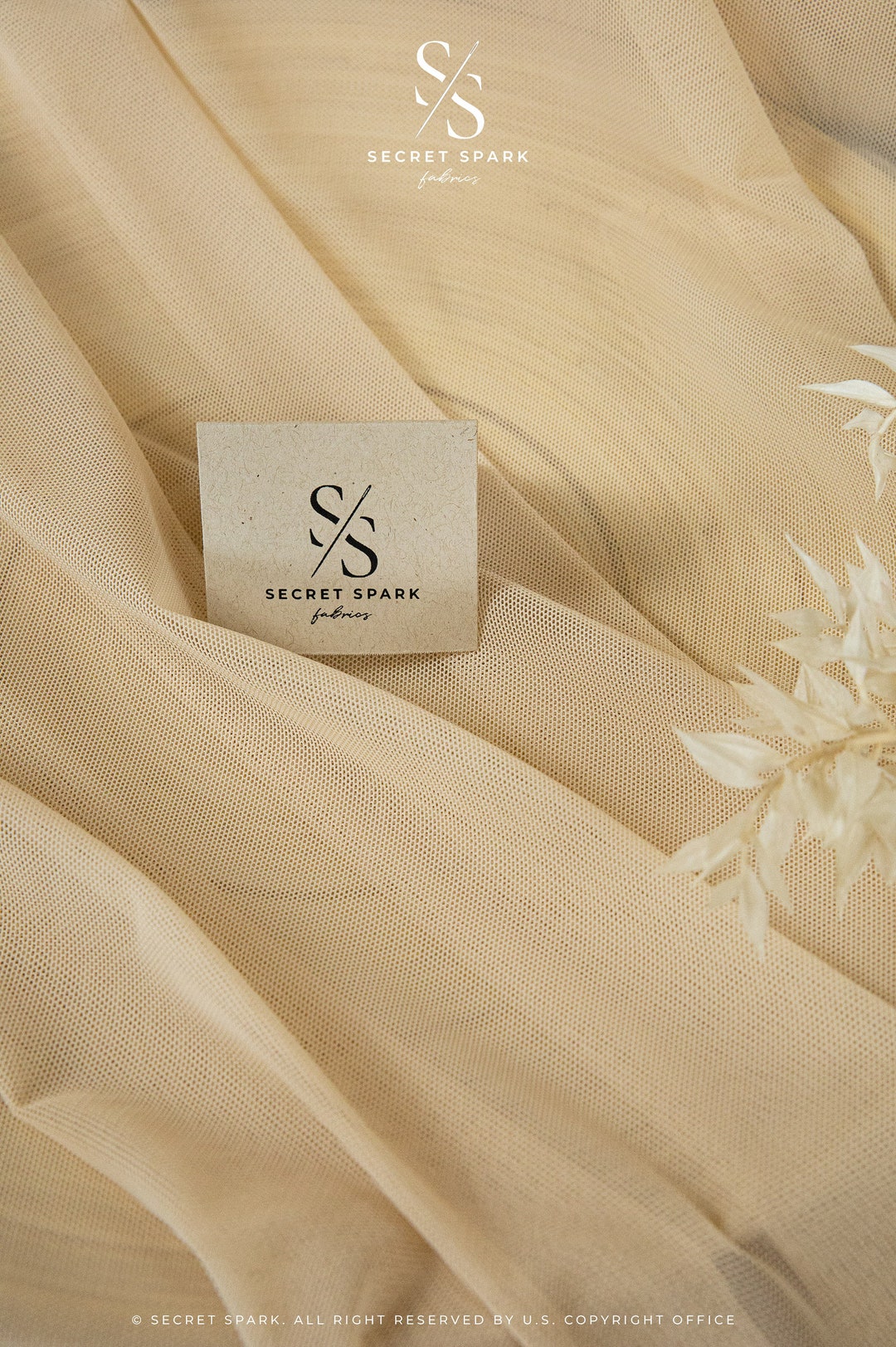 Mirage Power Mesh Champagne - High-elastic Nylon Fabric by the Yard ...