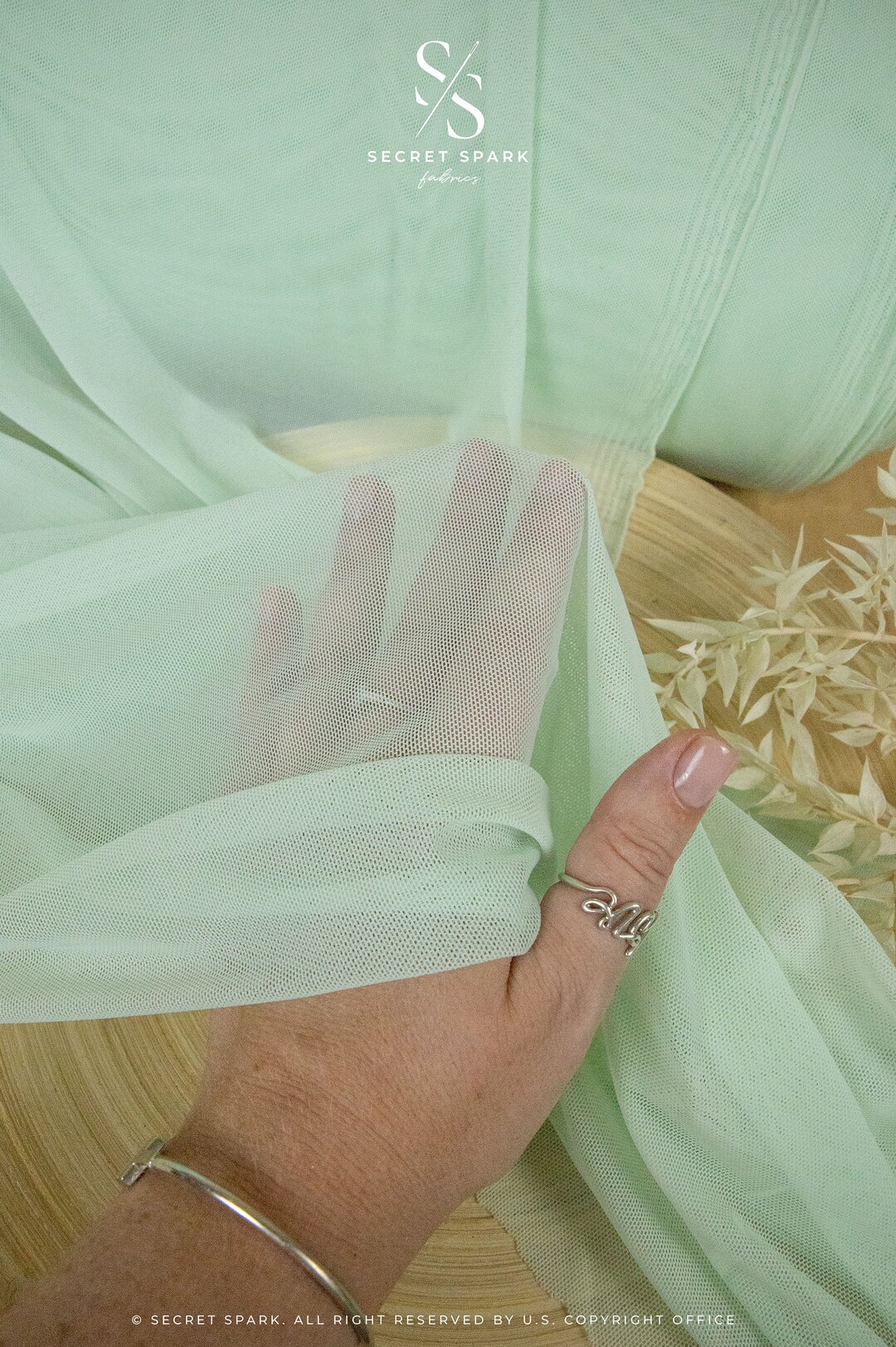 Mint Mirage Power Mesh 4 Way Stretch Sheer Net Power Mesh, Nylon ...
