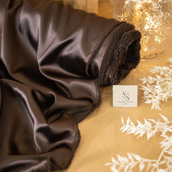 Brown Satin Dress - Etsy