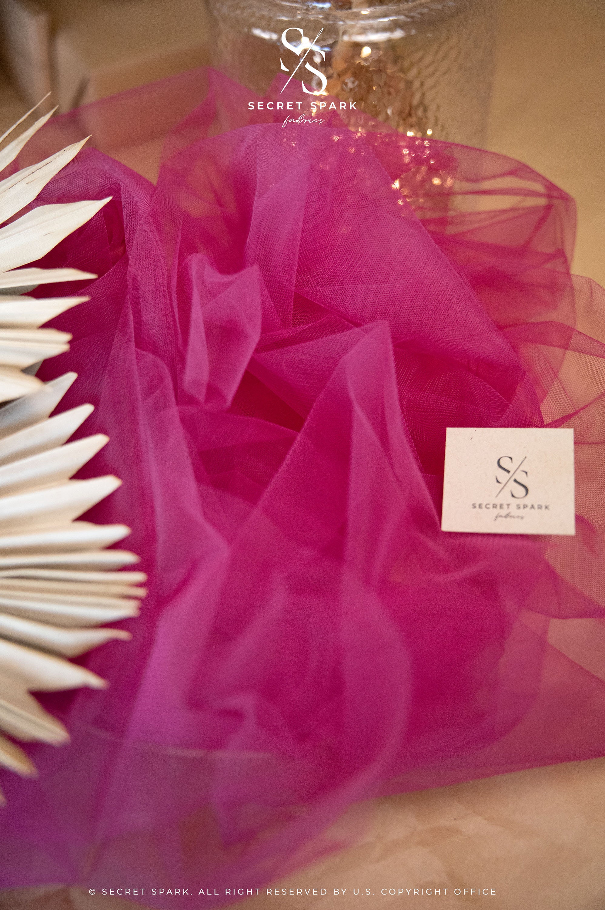 Magenta Matte Soft Tulle Fabric by the Yard, Bulk Nylon Tulle Mesh, 5 ...