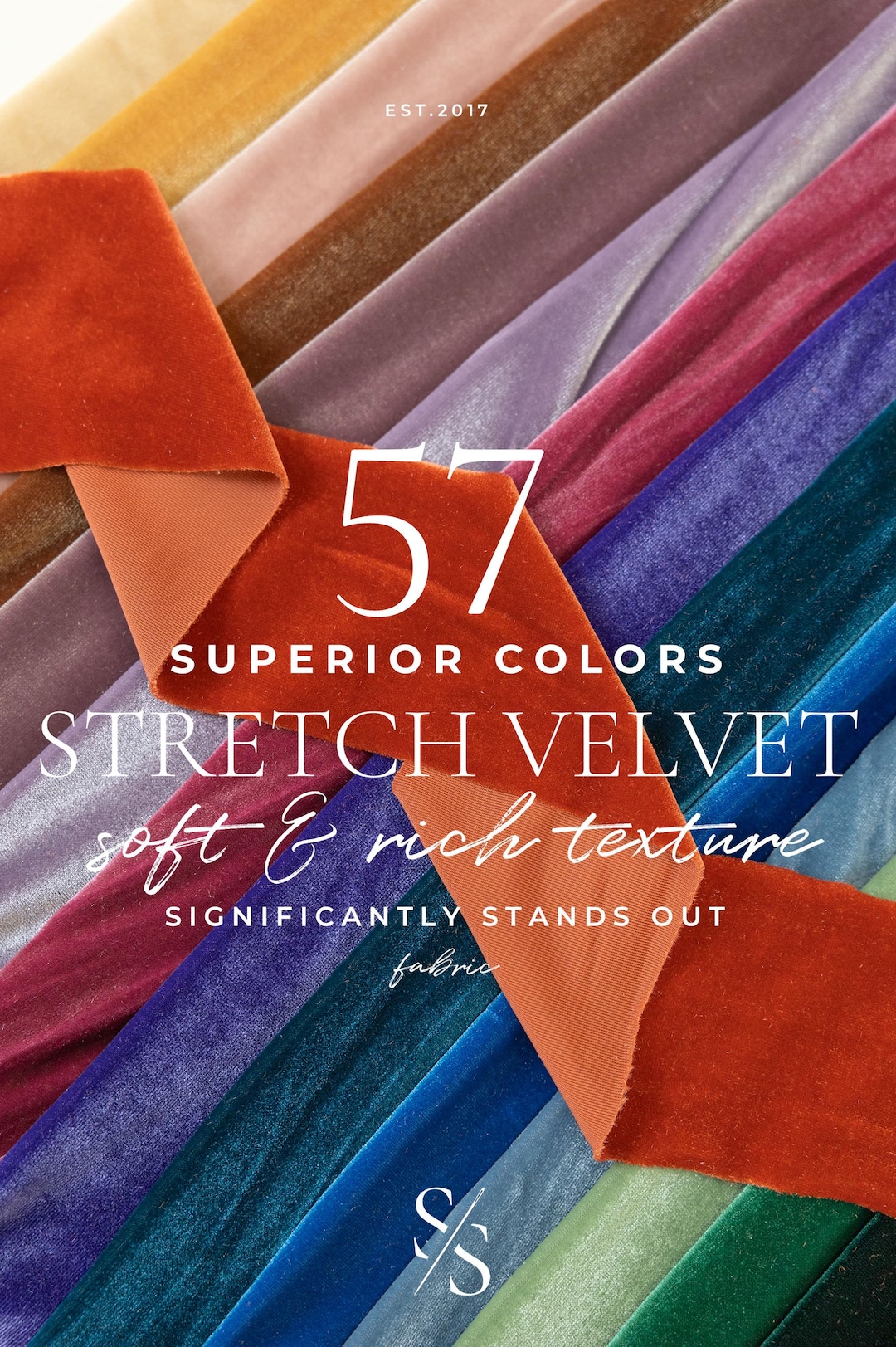 57 Colors No Fray Stretch Velvet Fabric by the Yard, Premium 4-way ...