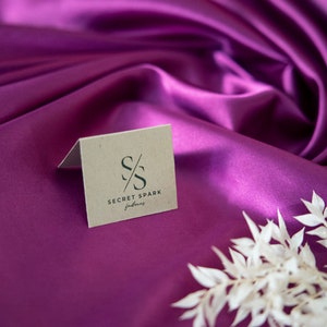 Dark Magenta Soft Silky Satin Fabric, Trendy One Way Stretch Satin ...