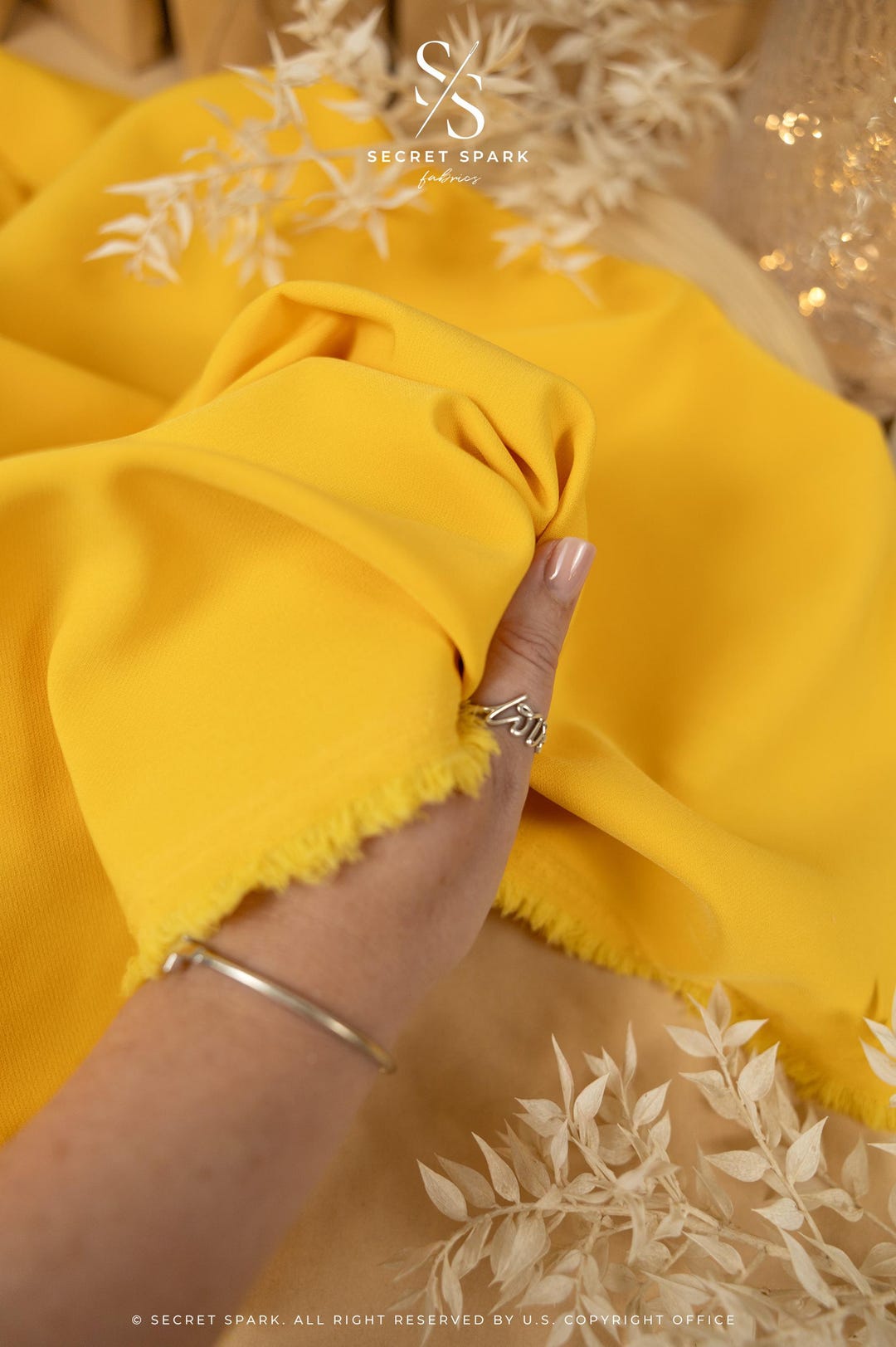Yellow Sun Crepe Stretch Fabric for Dresses, Home Decor, and Drapes ...