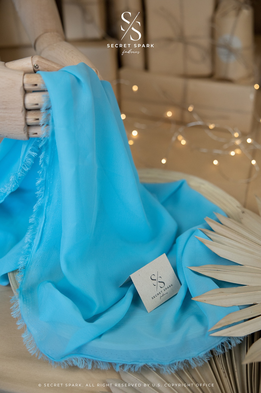 Aqua Blue Soft Chiffon, Matte Quality Chiffon by the Yard, High Quality ...