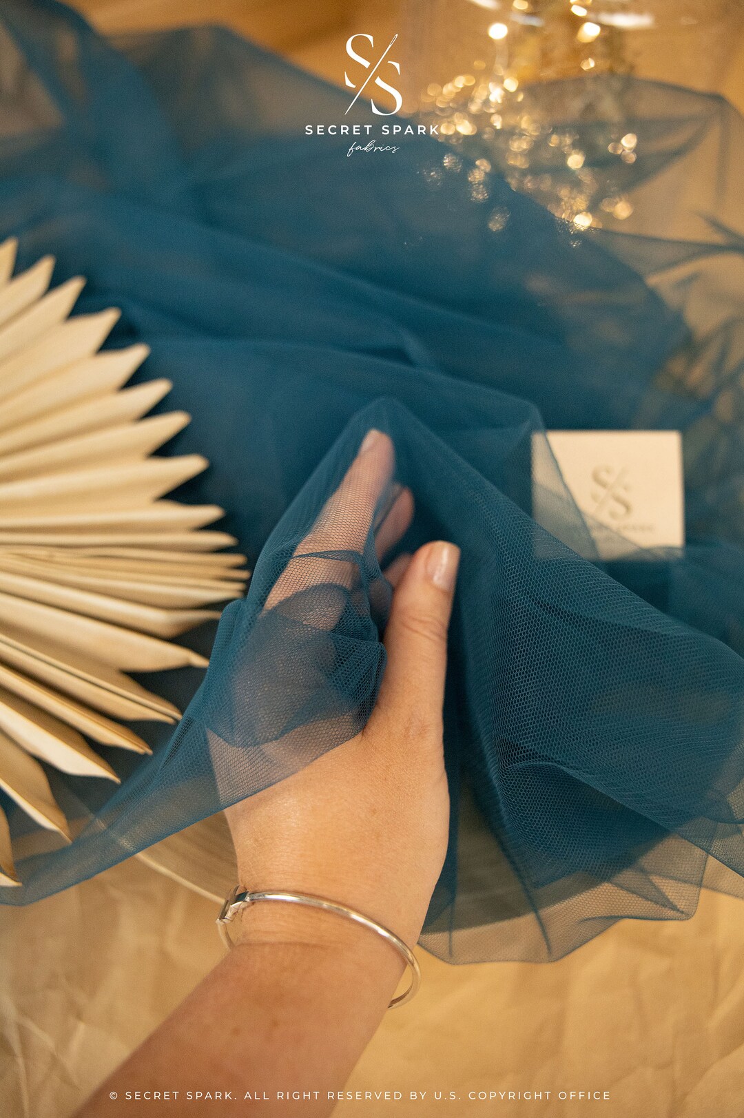 Deep Teal Tulle Fabric by the Yard, Soft and Matte Tulle Net, Teal ...