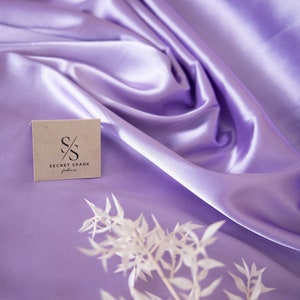 Purple Lavender Soft Silky Satin Fabric, Trendy One Way Stretch ...