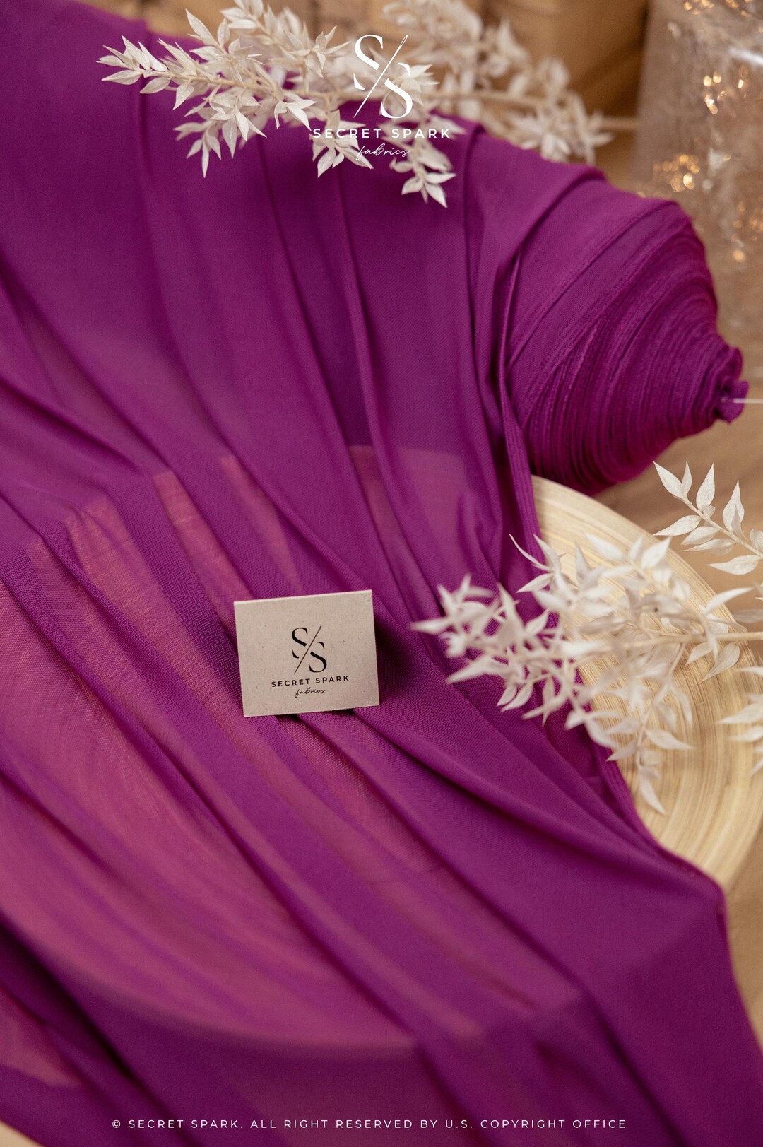 NEW Dark Magenta Mirage Power Mesh - Power Mesh Stretch Fabric ...